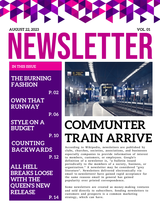 Geometric Shape Newsletter Template | PosterMyWall