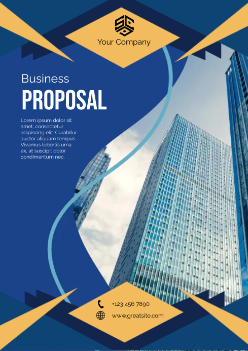 Geometric Simple Business Proposal Cover A4 Template | PosterMyWall