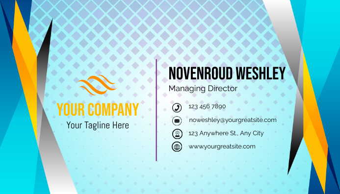 Geometric Simple Name Card Business Card Templat | PosterMyWall