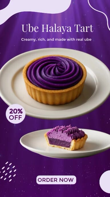 Geometric Ube Halaya Tart Promo Ad Instagram Reel Template | PosterMyWall