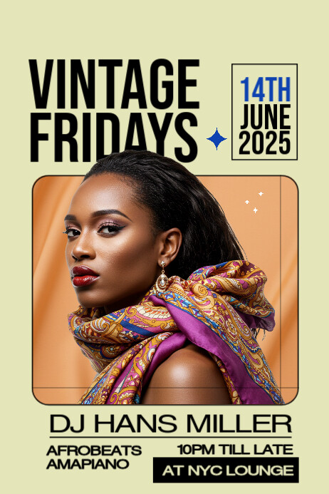Copy of Geometric Vintage Fridays Poster Poster | PosterMyWall