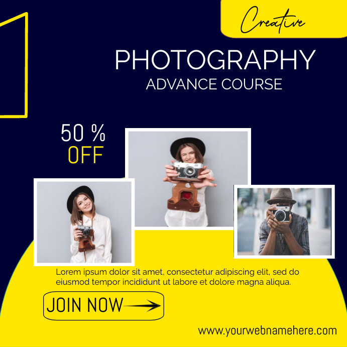 Geometric Yellow Creative Photography Advance Template | PosterMyWall