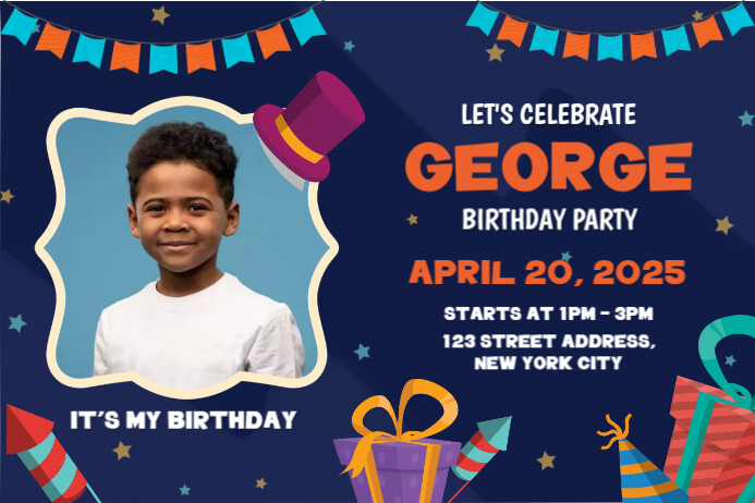 George's Birthday Invitation Template | PosterMyWall