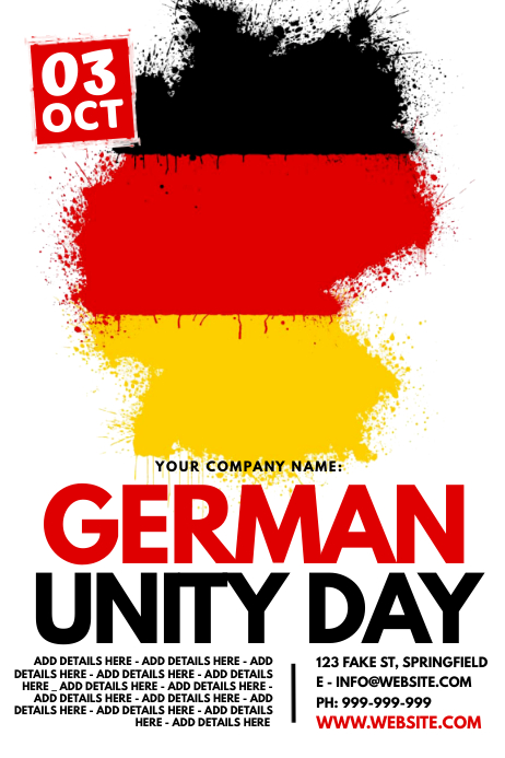 German Unity Day Poster Template | PosterMyWall