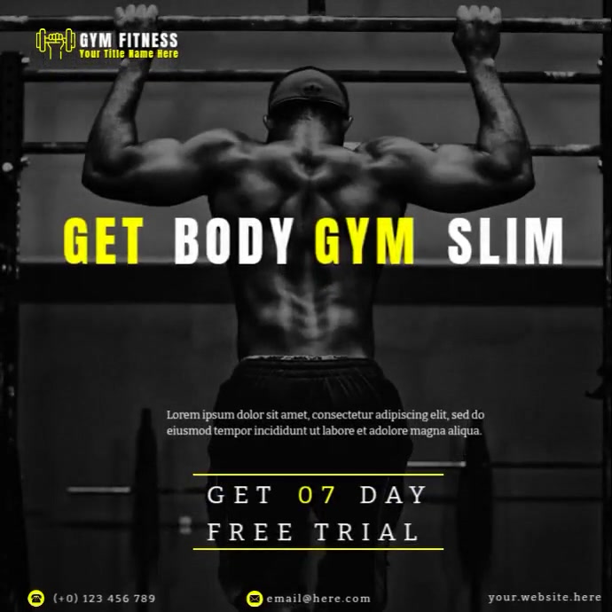 Plantilla de Get Body Gym Slim | PosterMyWall