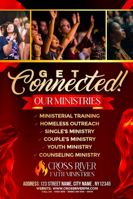 Get Connected Church Ministries Night Template | PosterMyWall