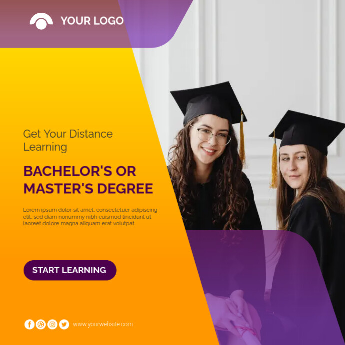 Get Distance Learning Degree Banner Template | PosterMyWall
