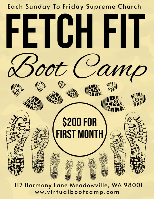Get Fit Boot Camp flyer Template | PosterMyWall