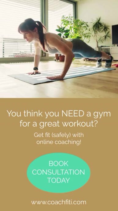 Modello GET ONLINE WORKOUT COACHING INSTA REEL POST F | PosterMyWall