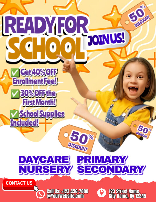 Copy of Get Ready for School with Big Savings – Enroll Today | PosterMyWall