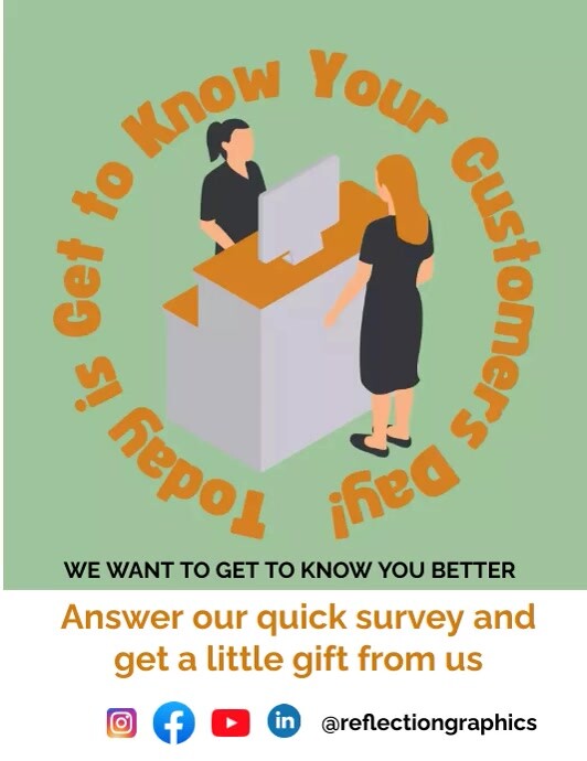 Plantilla de Get to know your customer day | PosterMyWall