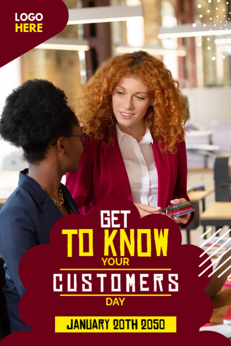 Plantilla de Get To Know Your Customers Day | PosterMyWall