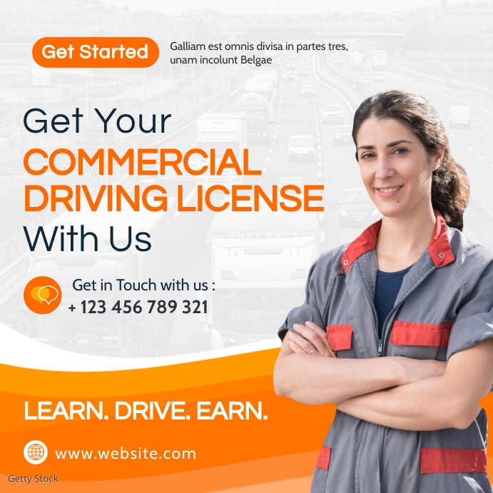 Copy of get your cdl advertising truck driving school | PosterMyWall
