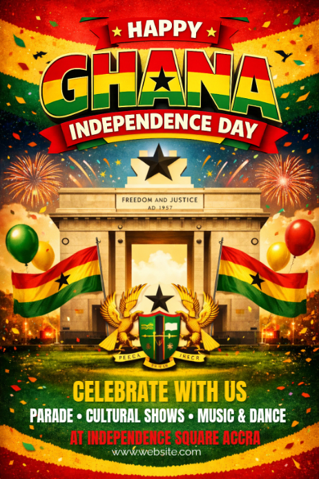 Ghana Independence Day Celebration Poster Template | PosterMyWall
