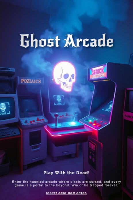 Ghost Arcade Halloween poster template | PosterMyWall