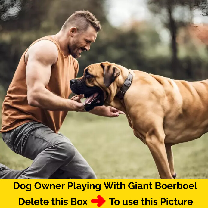 Giant Boerboel and his owner Template | PosterMyWall