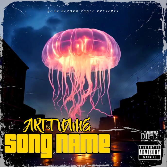 Giant Jellyfish AI album cover template | PosterMyWall
