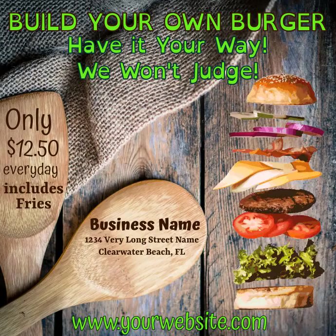 GIF Burger Build Your Own Facebook | PosterMyWall