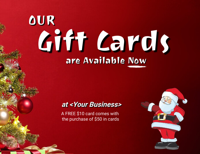 Copy of Gift cards available, Santa | PosterMyWall