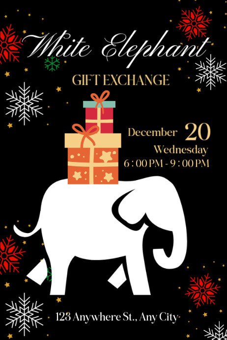 Copy of Gift Exchance White Elephant Invitation | PosterMyWall