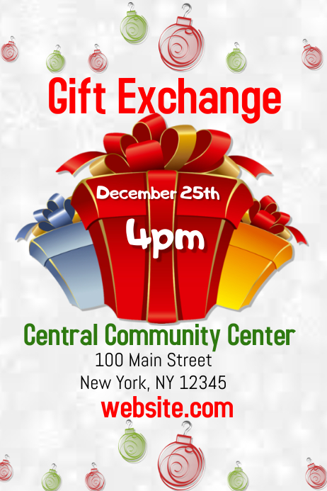 Gift Exchange Template | PosterMyWall