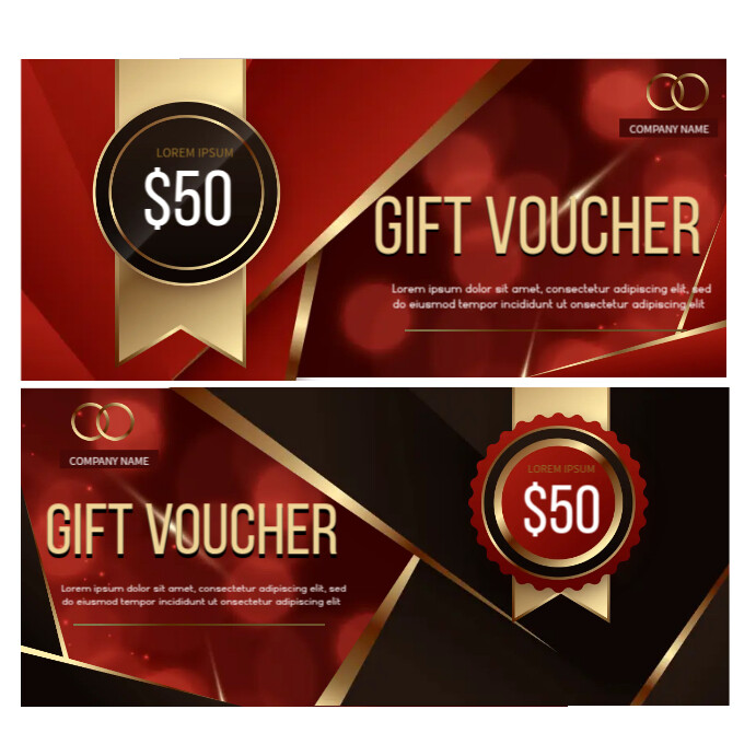 Gift Voucher Red Design Template | PosterMyWall