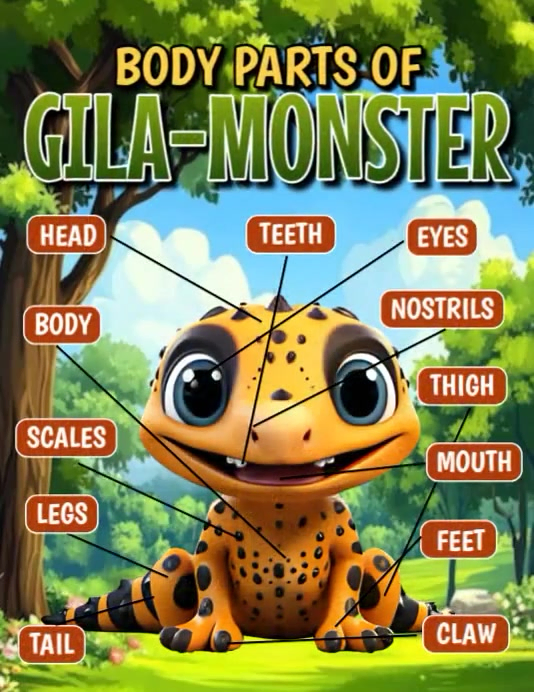 Gila Monster Body Parts Template | PosterMyWall