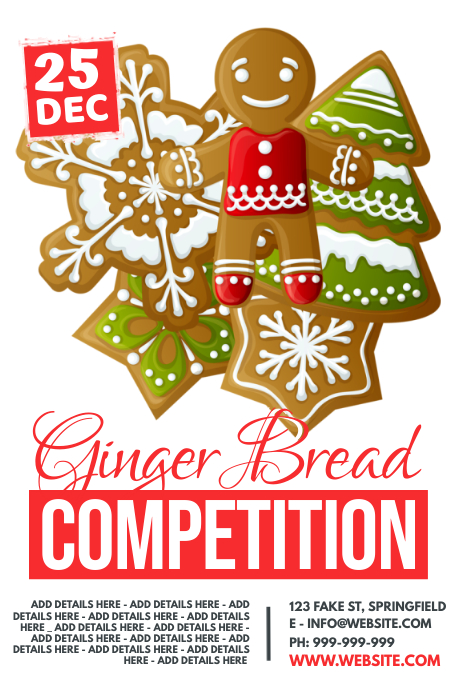 Ginger Bread Competition Poster Template | PosterMyWall