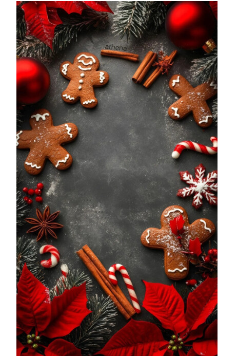 Gingerbread Cheer with Holiday Accents Template | PosterMyWall