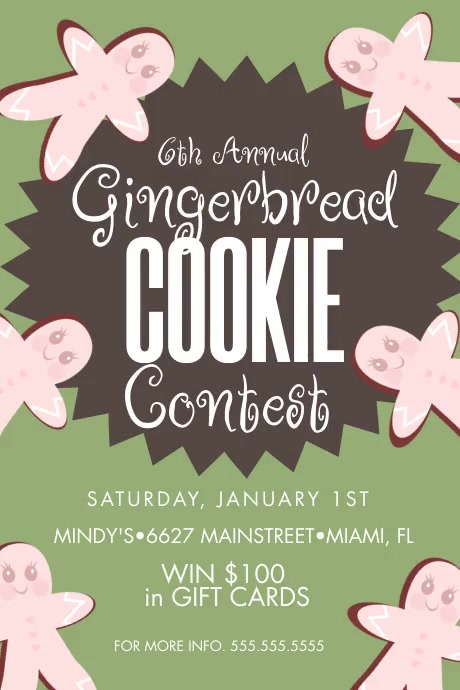 Gingerbread Contest Flyer Ad Template | PosterMyWall