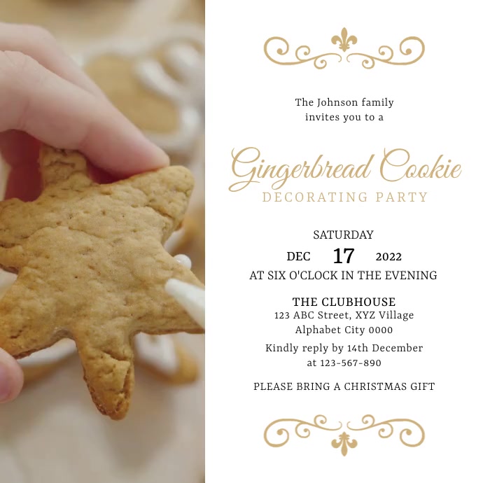 Gingerbread Cookie Decorating Party Template | PosterMyWall