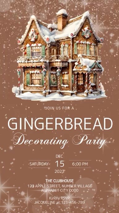 Gingerbread Decorating Party Invitation Template | PosterMyWall