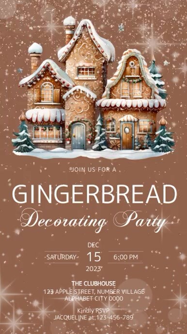 Gingerbread Decorating Party Invitation Template | PosterMyWall