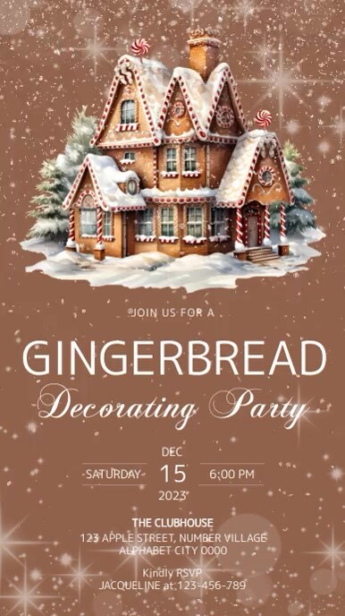 Gingerbread Decorating Party Invitation Template | PosterMyWall
