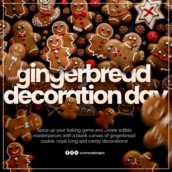 Gingerbread Decoration Day Instagram Post Template | PosterMyWall