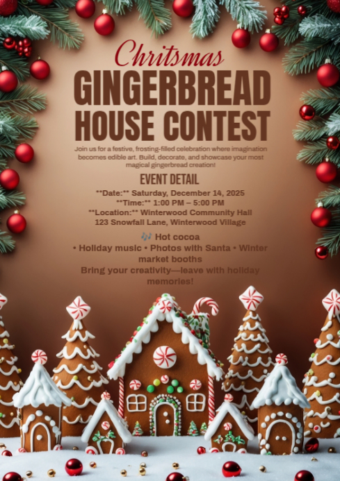 Gingerbread house competition Template | PosterMyWall