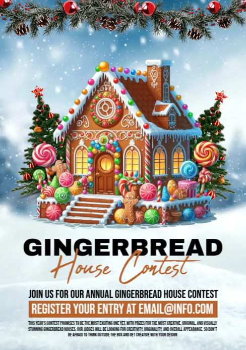 Gingerbread House Contest A5 Template | PosterMyWall