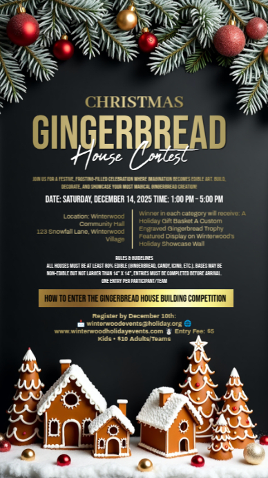 Gingerbread House Contest Template | PosterMyWall