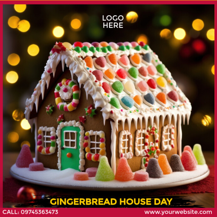 gingerbread house day Template | PosterMyWall