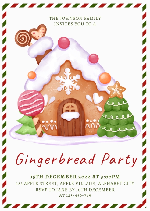 Gingerbread House Decorating Party Template | PosterMyWall