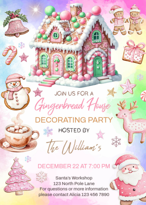 Gingerbread House Decorating Party Invitation Template | PosterMyWall