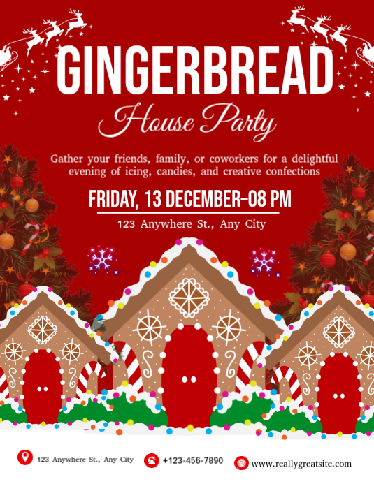 Gingerbread House Party Template | PosterMyWall