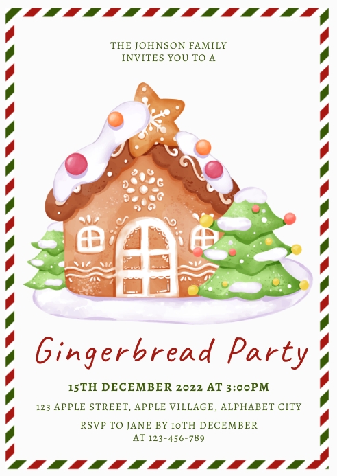 Gingerbread House Decorating Party Template | PosterMyWall