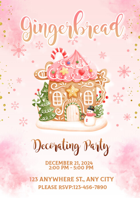 Gingerbread Party Invitation Template | PosterMyWall