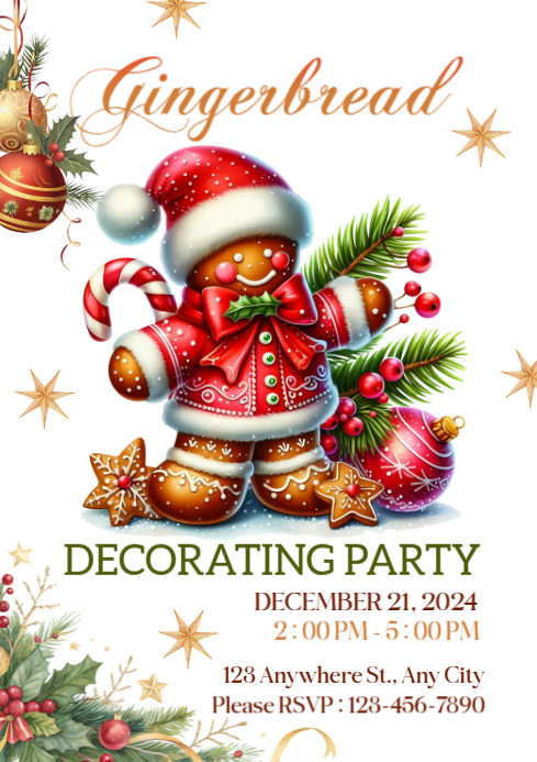 Gingerbread Party Invitation Template | PosterMyWall