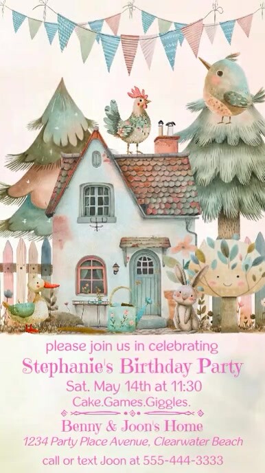 Girl's Birthday Party Invitation Template | PosterMyWall