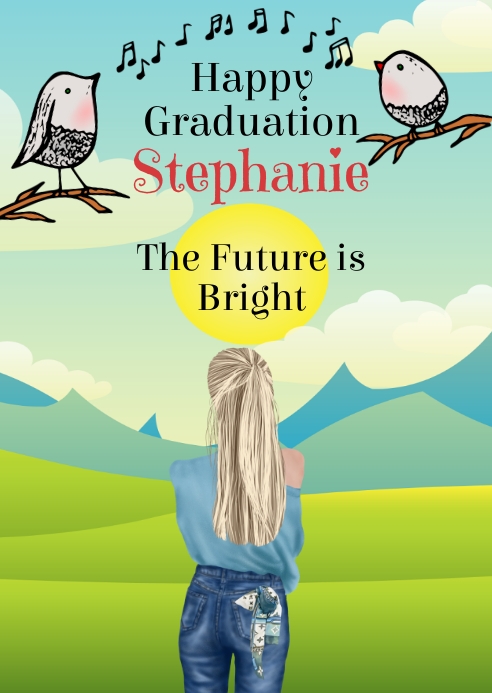 Girl's Graduation Greeting Card Template | PosterMyWall