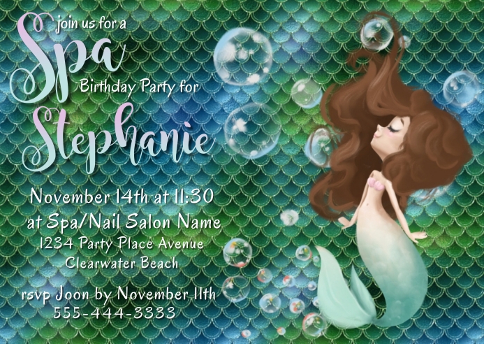 Girl's Spa Day Birthday Party Invitation Template | PosterMyWall