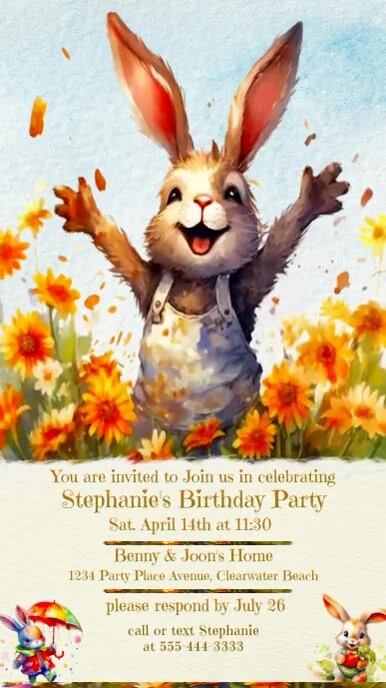 Girl's Spring Birthday Invitation Template | PosterMyWall