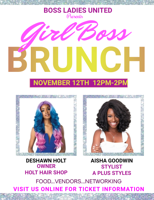 girl boss empowerment leadership brunch Template | PosterMyWall
